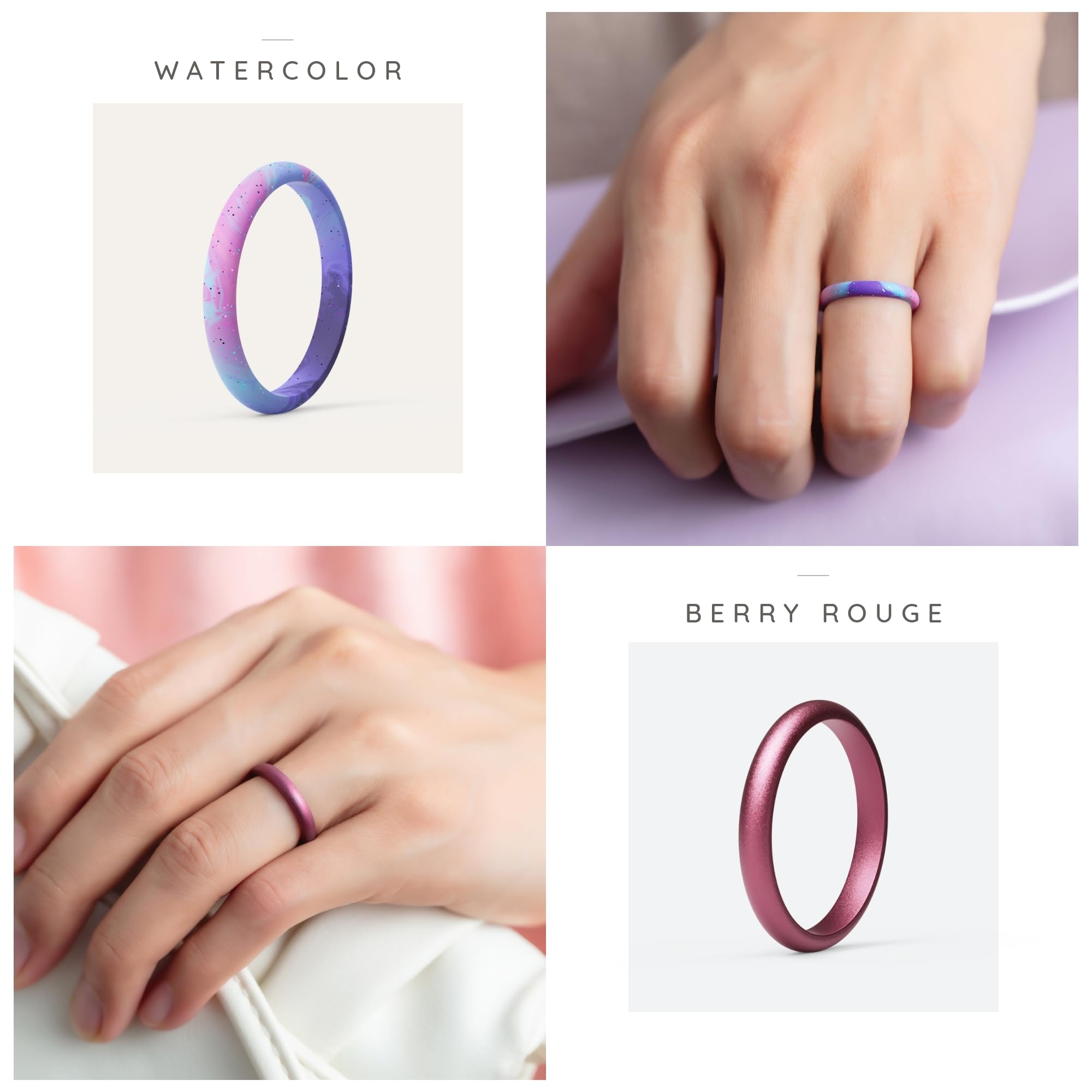 Snapklik.com : ThunderFit Womens Silicone Thin And Stackable Ring Enhancers