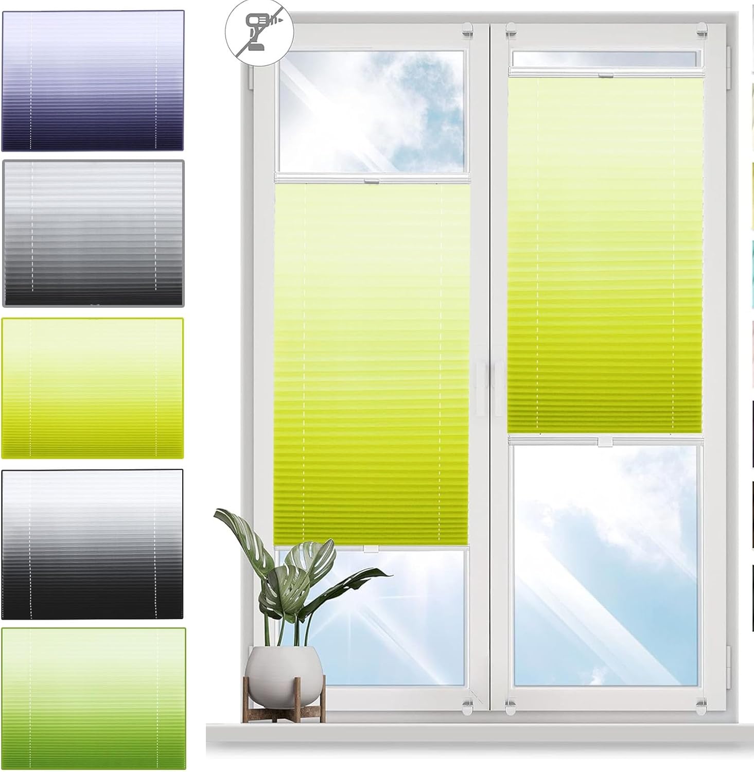 Window Blinds No Drilling, 35 x 120 cm No Drill Stick on, Easy Fit ...