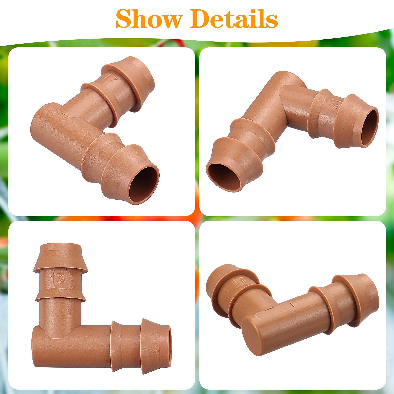 Snapklik.com : iRunning 18 Pieces Drip Irrigation Fittings Elbow ...