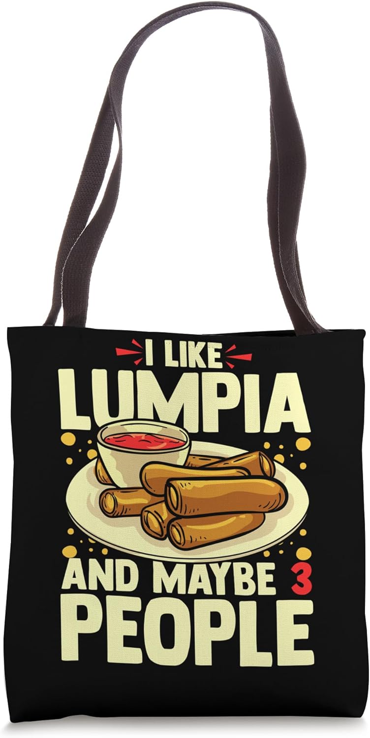 Amazon.com: Lumpia Shanghai Filipino Food Spring Roll Recipe Tote Bag ...