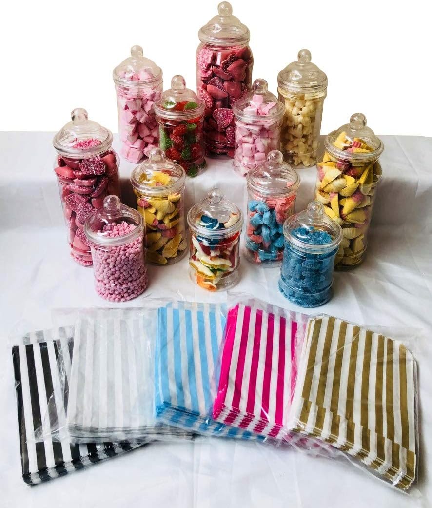 5 x Empty Mixed 1L Plastic Victorian Sweet Jars for Candy Buffet ...