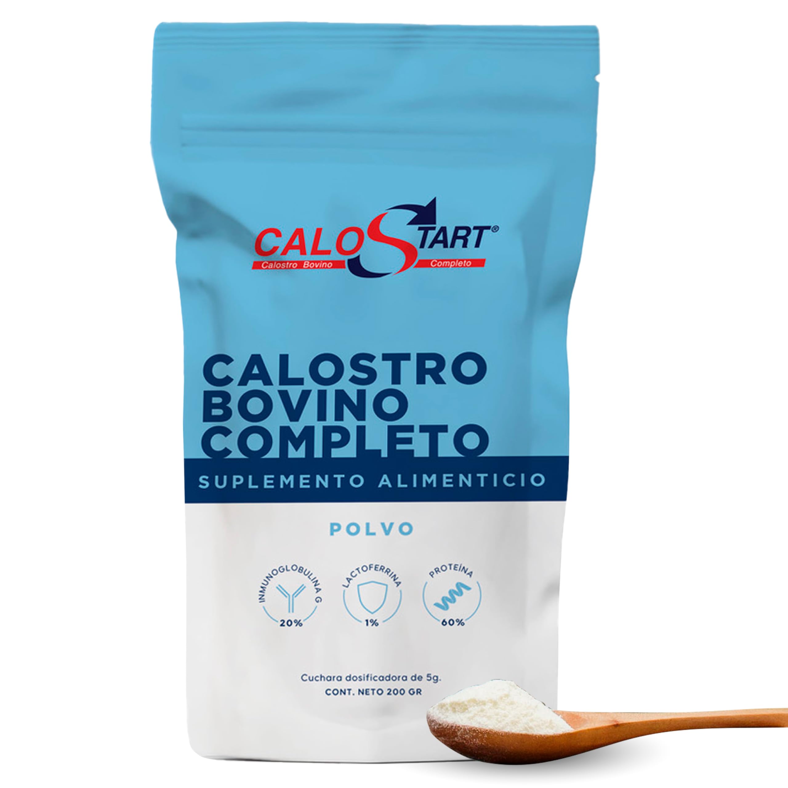 CALOSTART 200gr de Calostro Bovino Completo en Polvo - 96.1g de ...