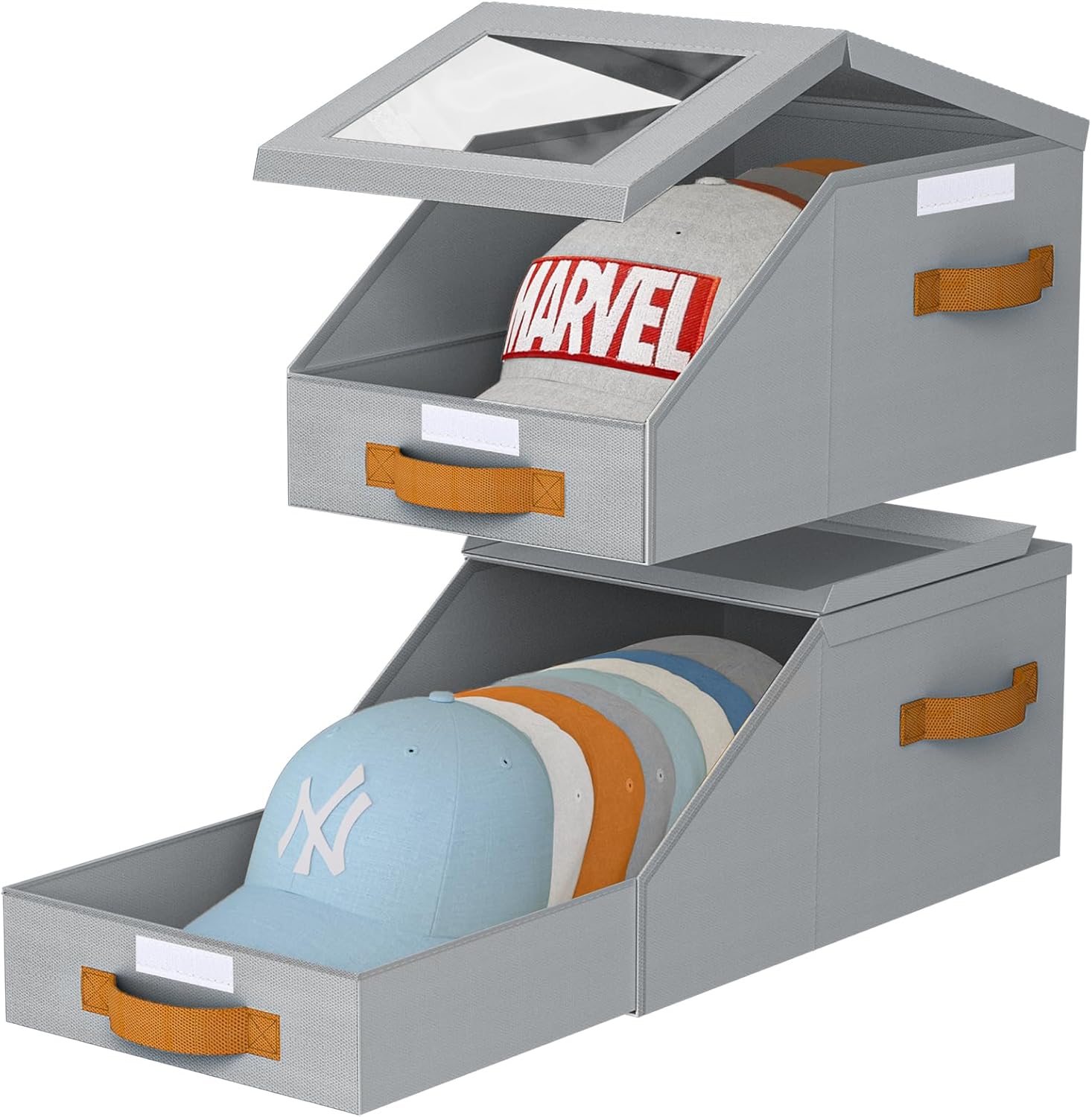 Amazon.com: Homsorout Hat Organizer for Baseball Caps - 2 Pack Pull-out ...