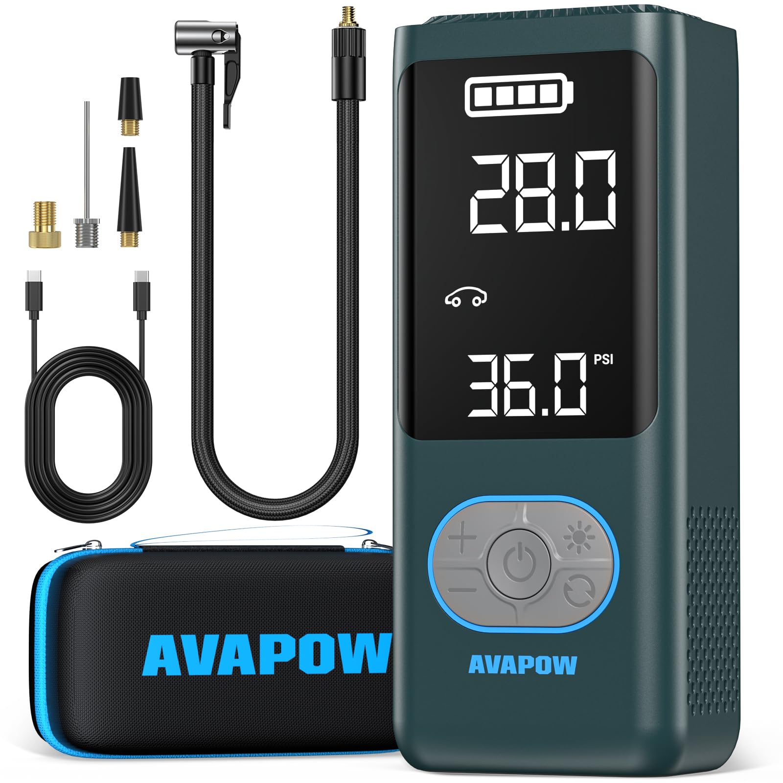 Amazon.com: AVAPOW AP18 Tire Inflator Portable Air Compressor, 300% ...