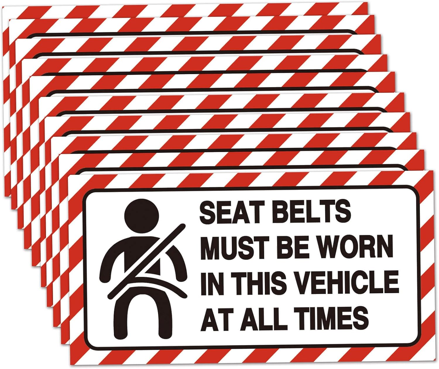 Amazon.com: 10 Pack Seat Belts Must Be Worn In This Vehicle Sign ...