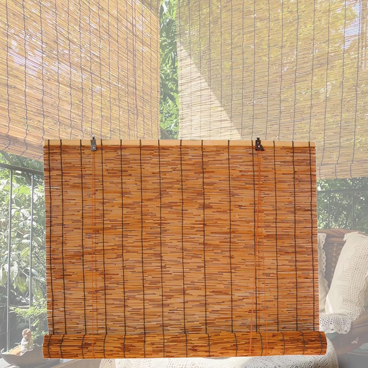Amazon.com: ADafeg Blackout Bamboo Blinds 24"" 33"" 47"" 60"" 72"" W ...