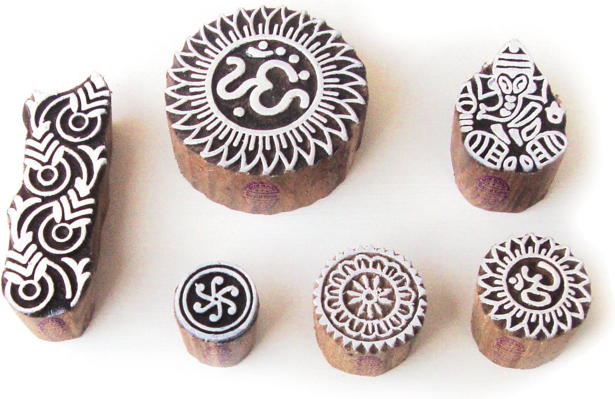 Amazon.com: Traditional Religious and Round Designs Wood Blocks for ...