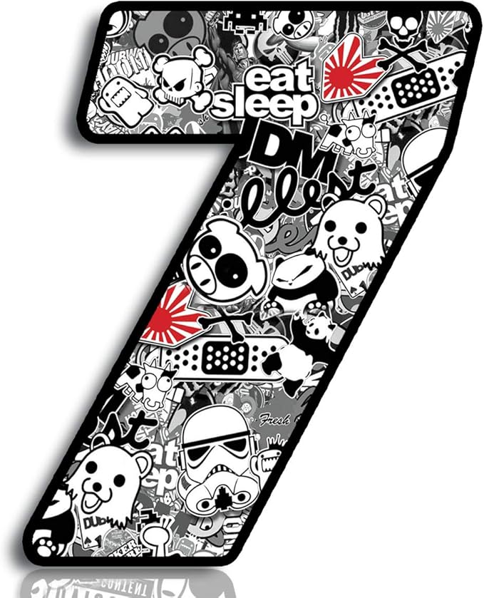 Racing Number № 7 Sticker Decal Bomb N 347 : Amazon.ca: Automotive