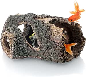 Aquarium Large Betta Log Resin Hollow Tree Trunk Decoration Artificial ...