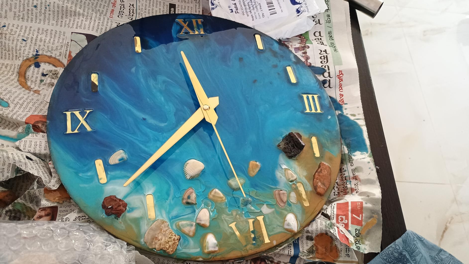 Buy Evens More DIY Resin Art Clock Making Kit - Resin, 12" Round MDF ...