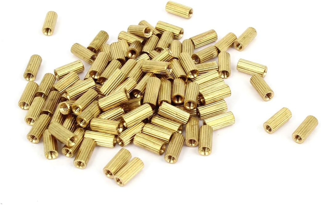 Amazon.com: uxcell 100 Pcs Female Threaded Pillars Brass Standoff ...