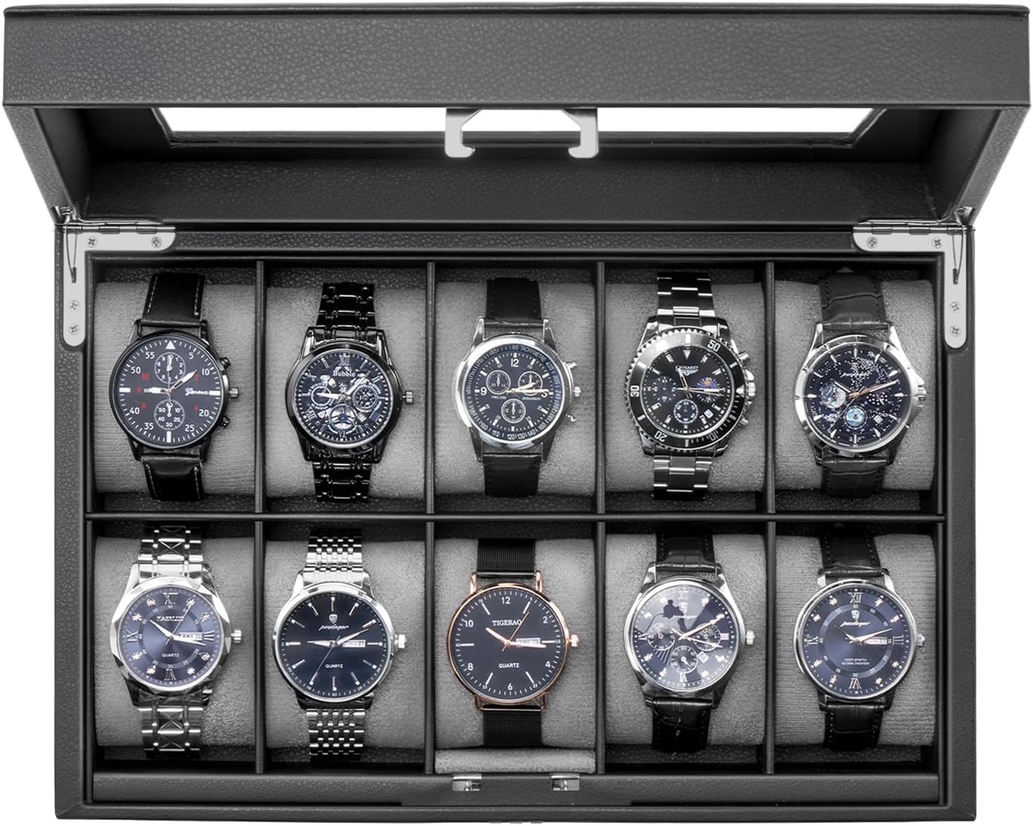 Amazon.com: ProCase 10-Slot Lockable Watch Case, Display Storage Box ...