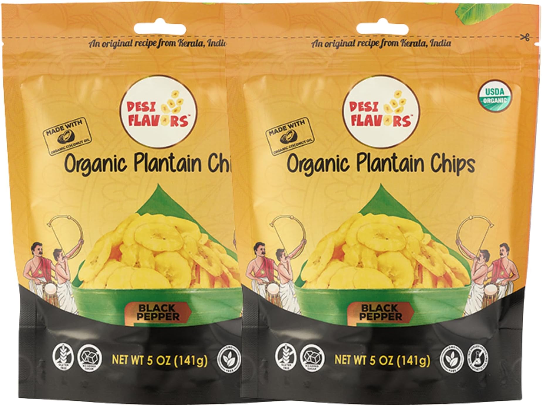 Amazon.com: Desi Flavors Organic Plantain Chips | Kerala Banana Chips ...