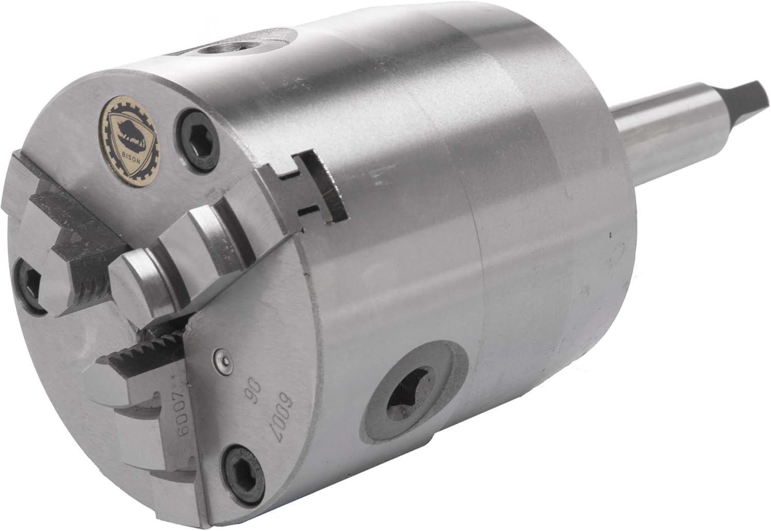 BISON 3 Jaw Self-Centering Rotating Chuck with Shank - Chuck Size: 4 ...