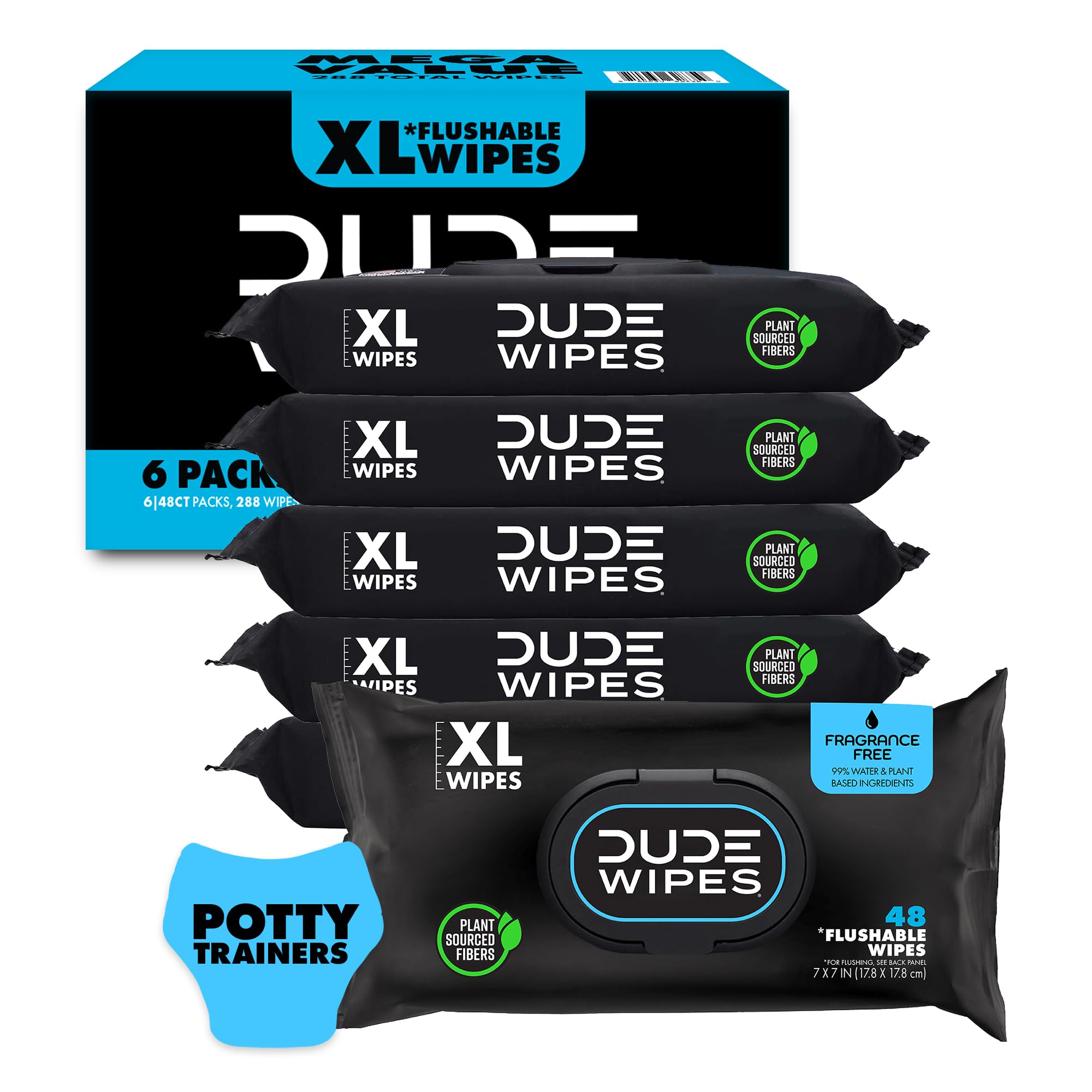 Amazon.com: DUDE Baby Wipes - Flushable Baby Wipes Unscented - (6 Pack ...