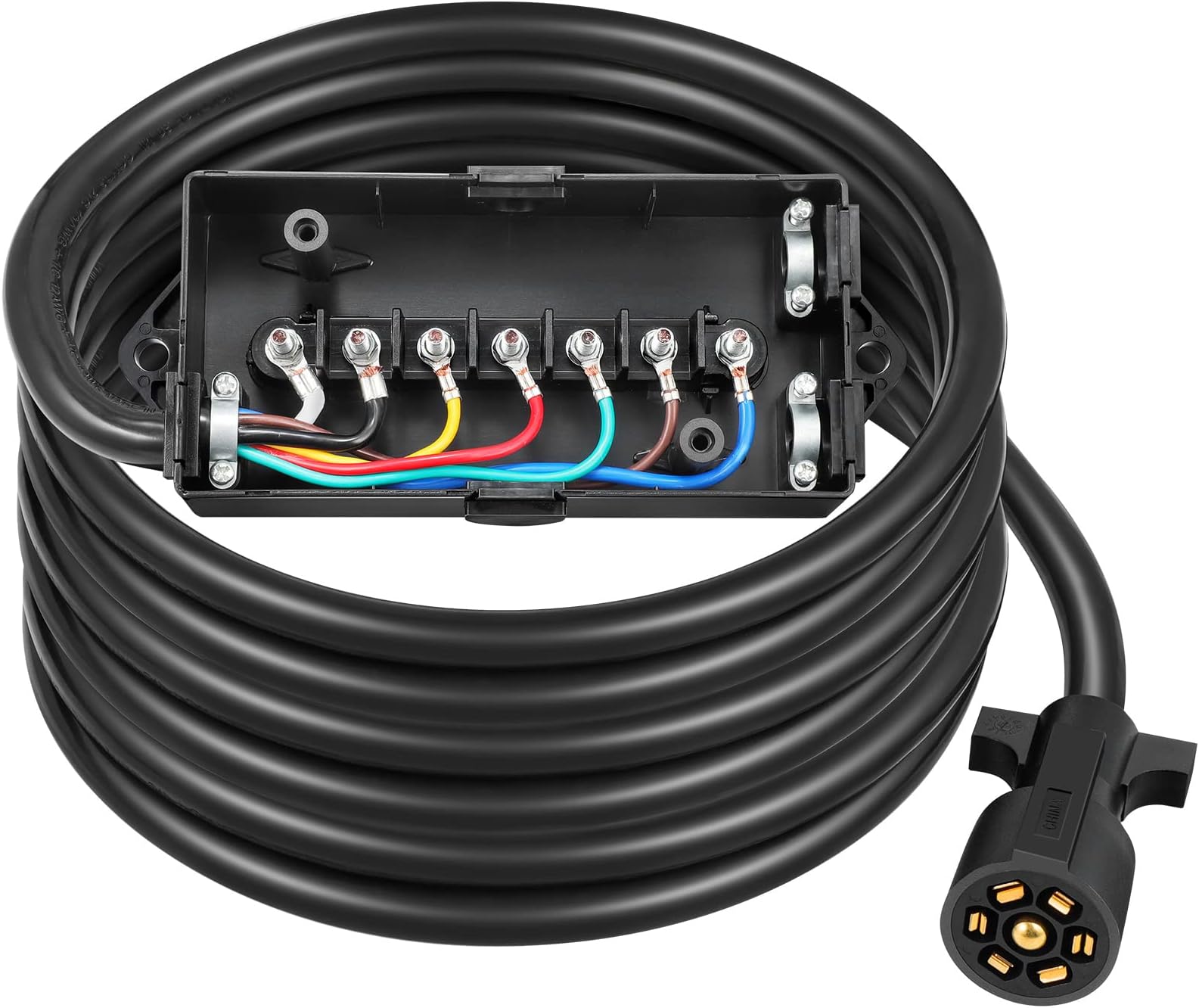 Amazon.com: PARTSam Heavy Duty 7 Way Plug Inline Trailer Cord with 7 ...