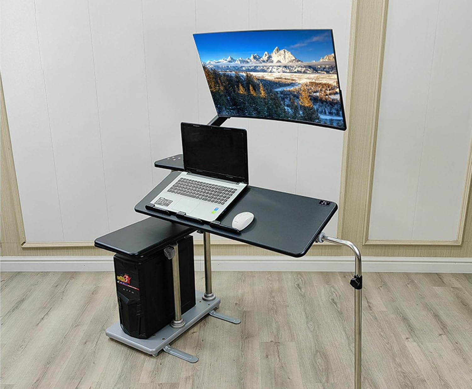 PRUJOY 32 inch Single Monitor Standing Desk Converter Powerful ...