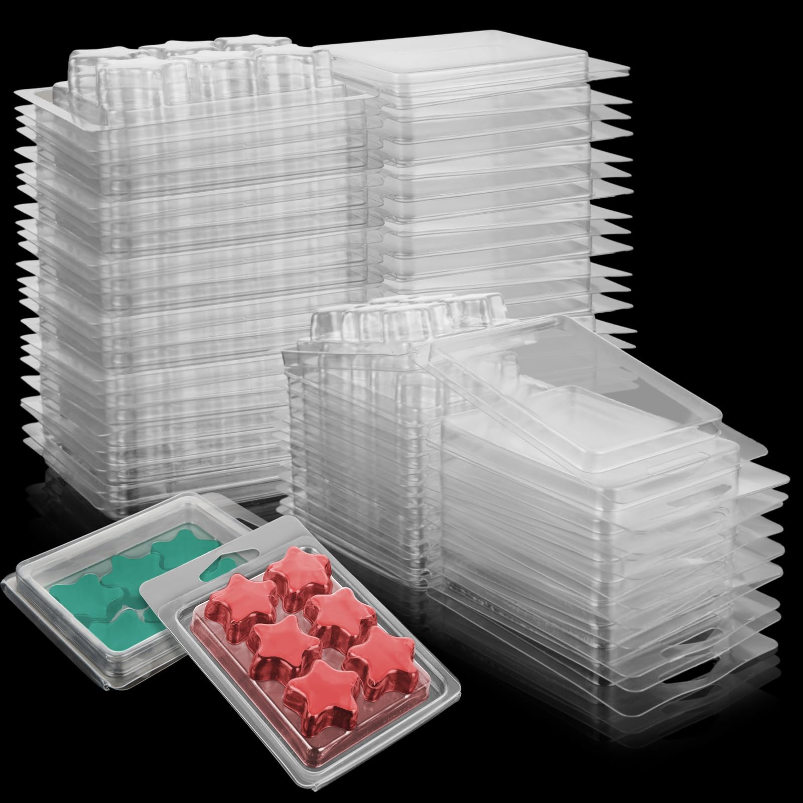 Amazon.com: FVIEXE 150 Pack Wax Melt Containers Molds, 6 Cavity Plastic ...