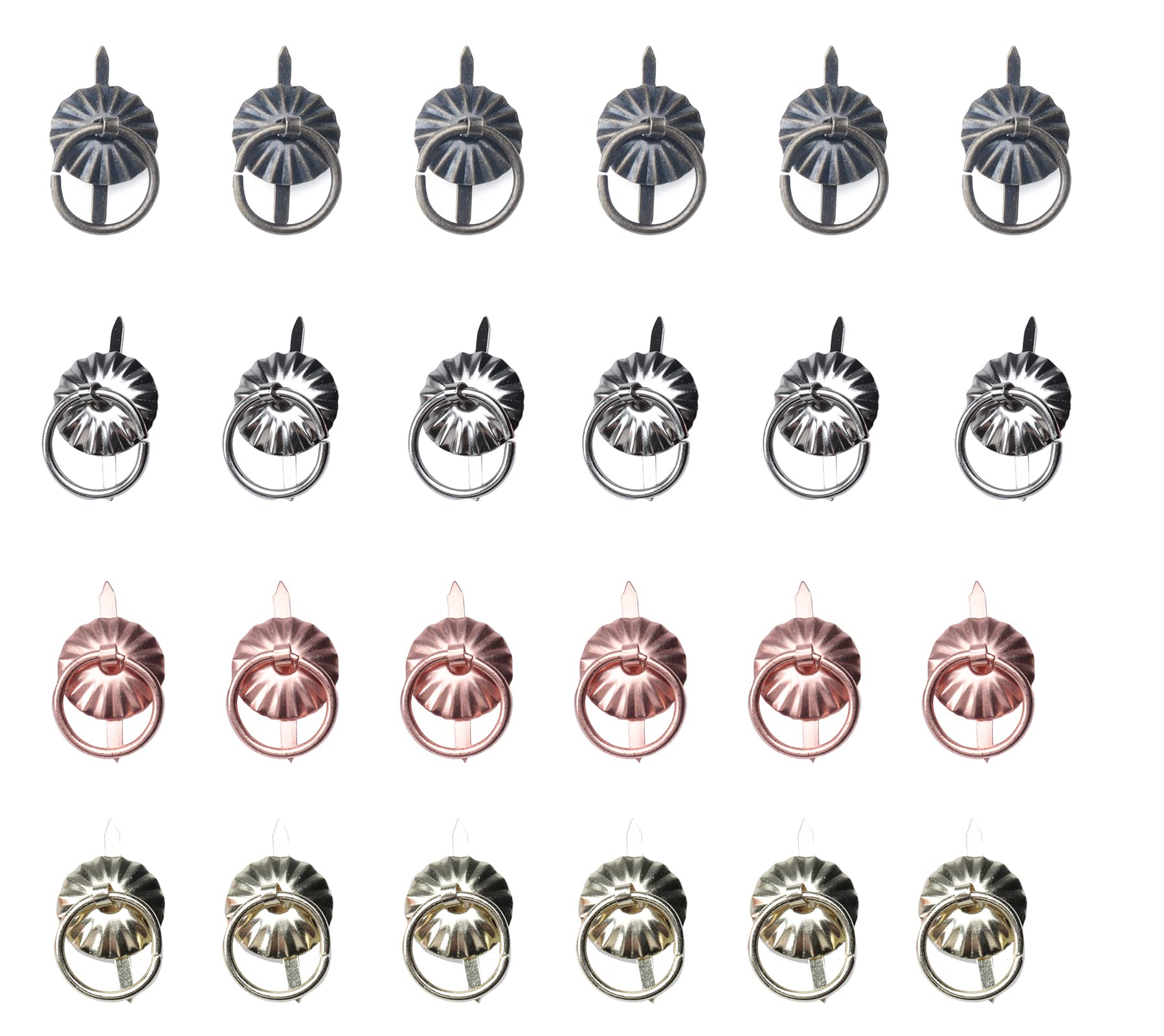 Amazon.com: Ruwado 40 Pcs Metal Brad Fasteners with Pull Rings Large ...