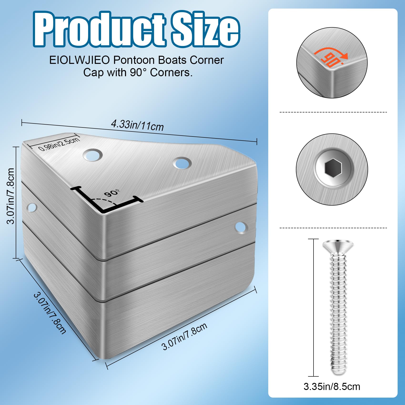 Snapklik.com : Upgraded Pontoon Boat Corner Caps For Pontoon Boat Deck ...