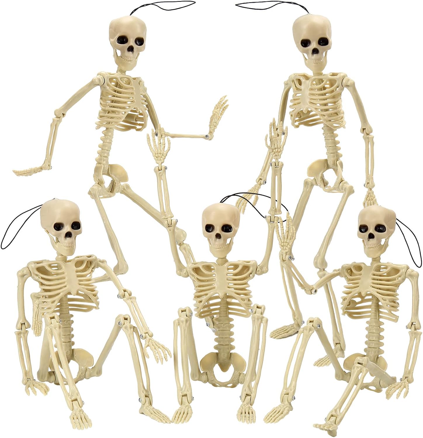 Amazon.com: Festisoul 5 Pack Skeleton Halloween Decoration Outdoor 16 ...