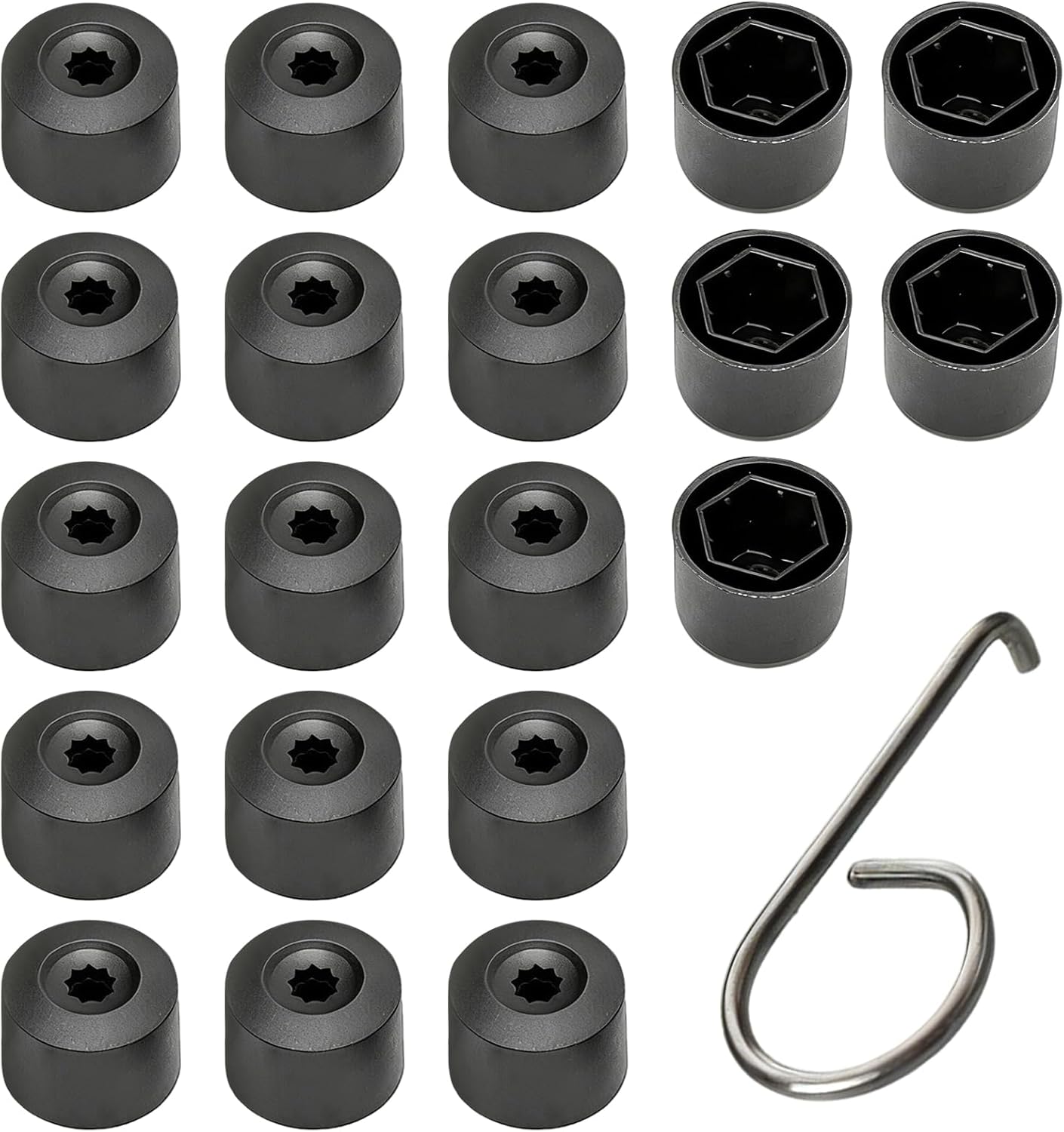 VBSYUYQ 20Pcs Wheel Nut Covers, 17MM Wheel Nut Caps with Removal Tool ...