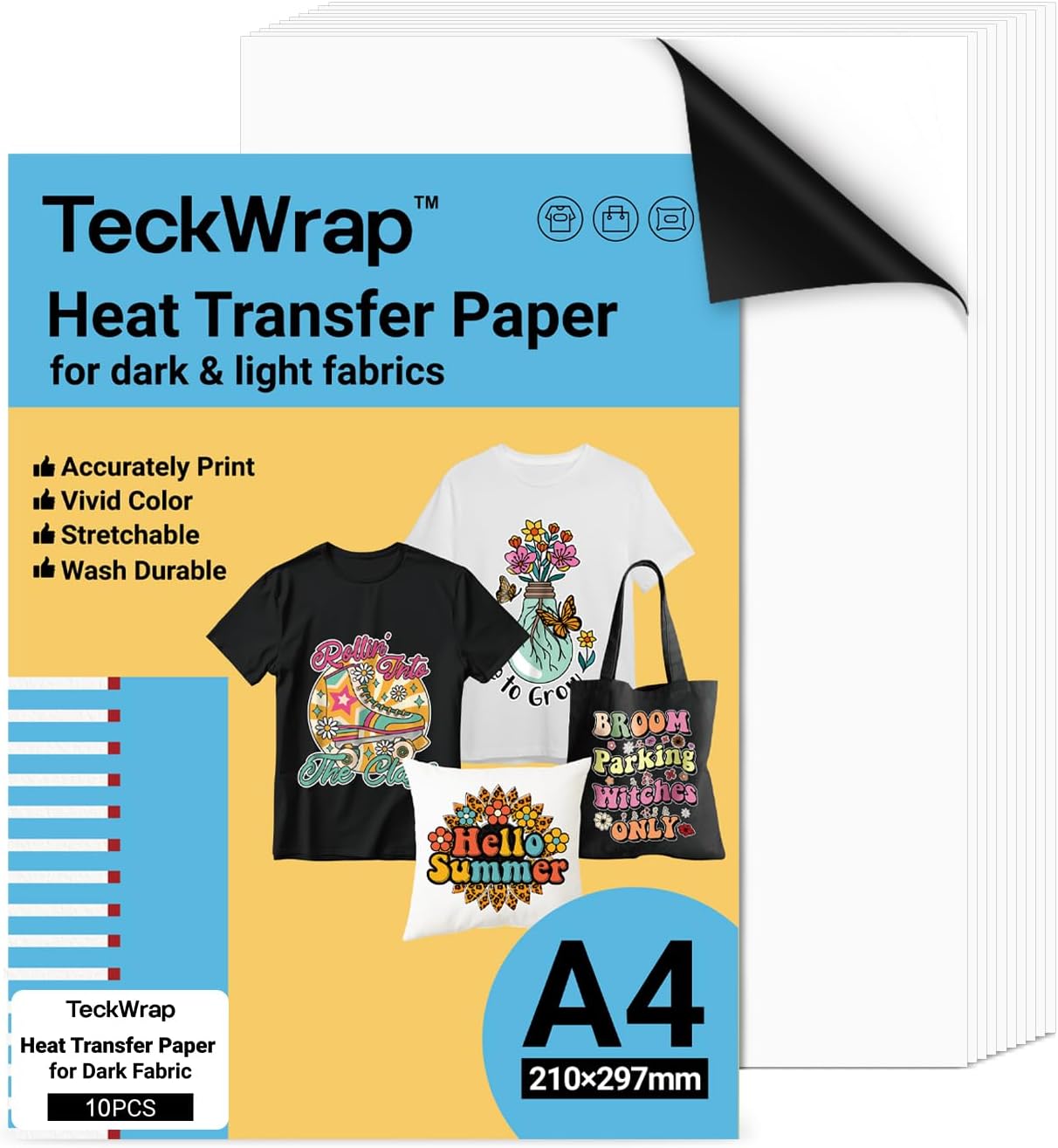 PPD Inkjet T Shirt Transfer Paper A4 for Dark Fabric x 5 Sheets PPD-4-5 ...