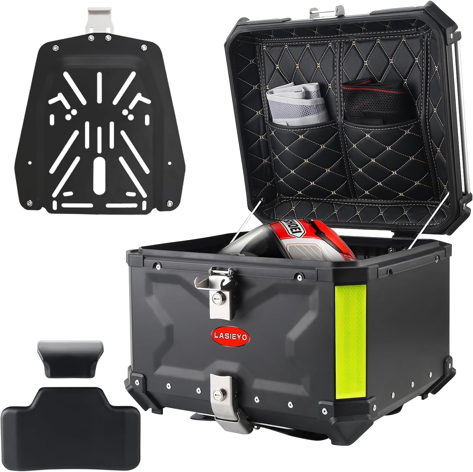 Amazon.com: AKWH Black 45L Motorcycle Top Case, Waterproof Aluminum ...