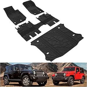 Amazon.com: KIWI MASTER Floor Mats & Cargo Liner for 2014-2018 Jeep ...