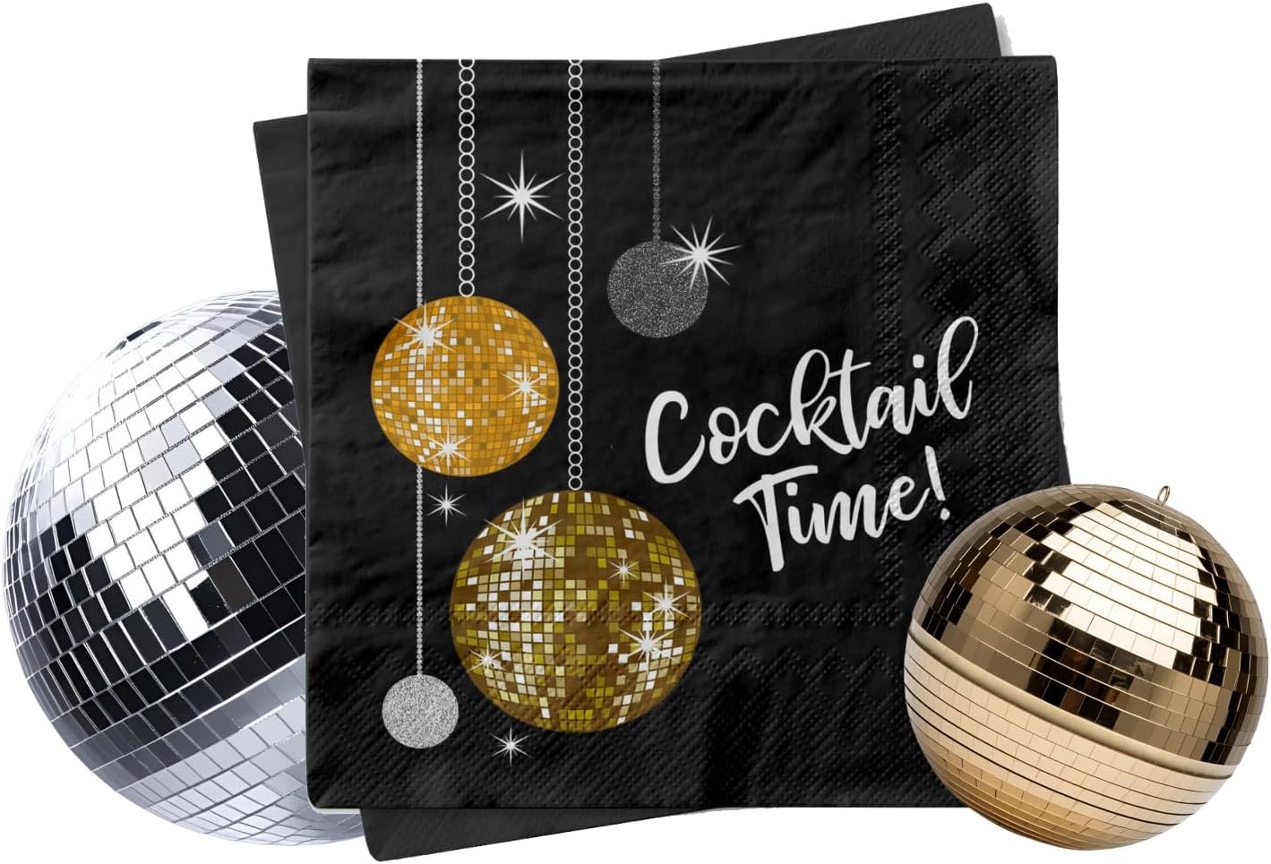 Amazon.com | Disco Ball Cocktail Napkin | 70's Theme Beverage Napkin ...