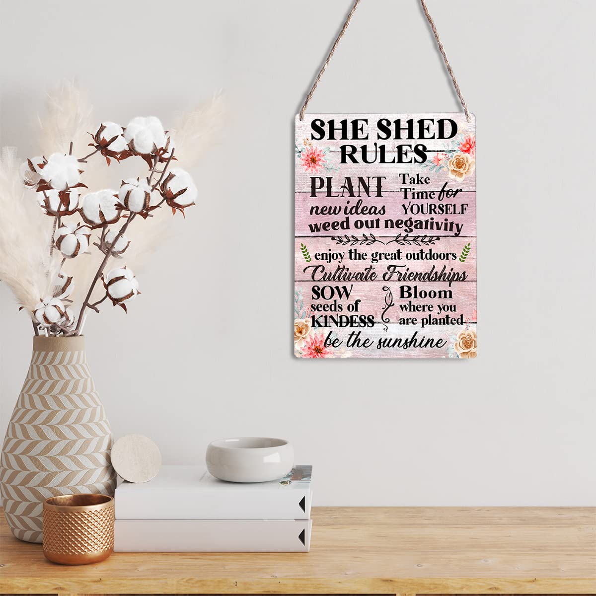 Snapklik.com : Farmhouse Garden Wooden Sign Wall Decor Rustic She Shed ...