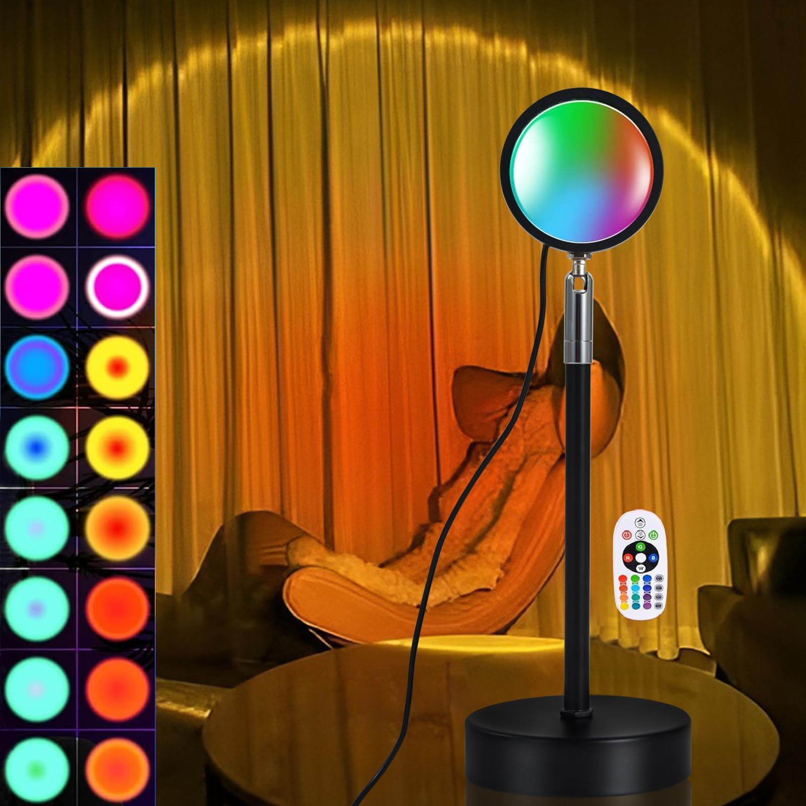 VividEdgeTech Sunset Light Projector with Color Changing Ambient ...