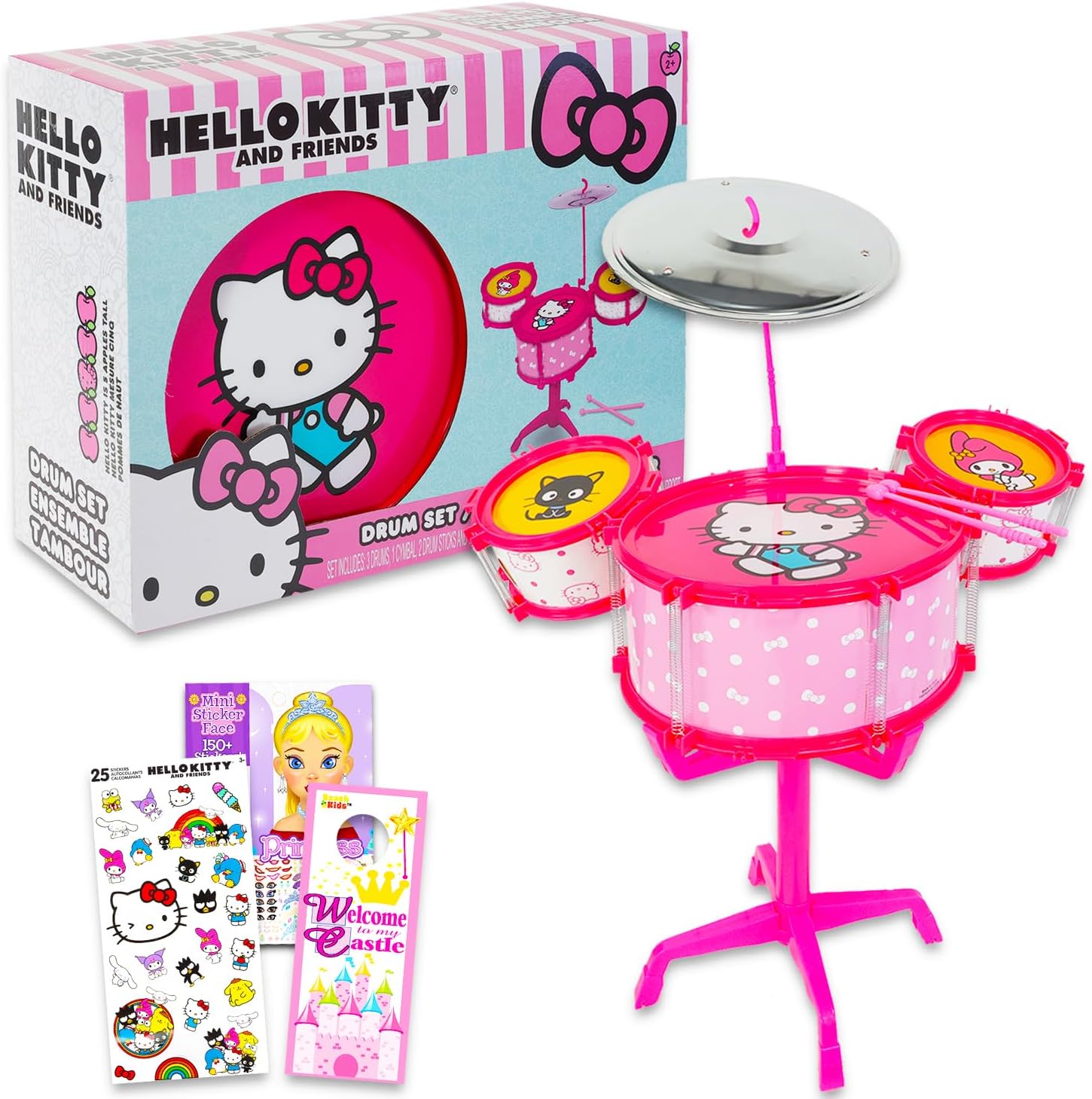 Amazon.com: Hello Kitty Toy Drum Set for Girls - Hello Kitty Instrument ...