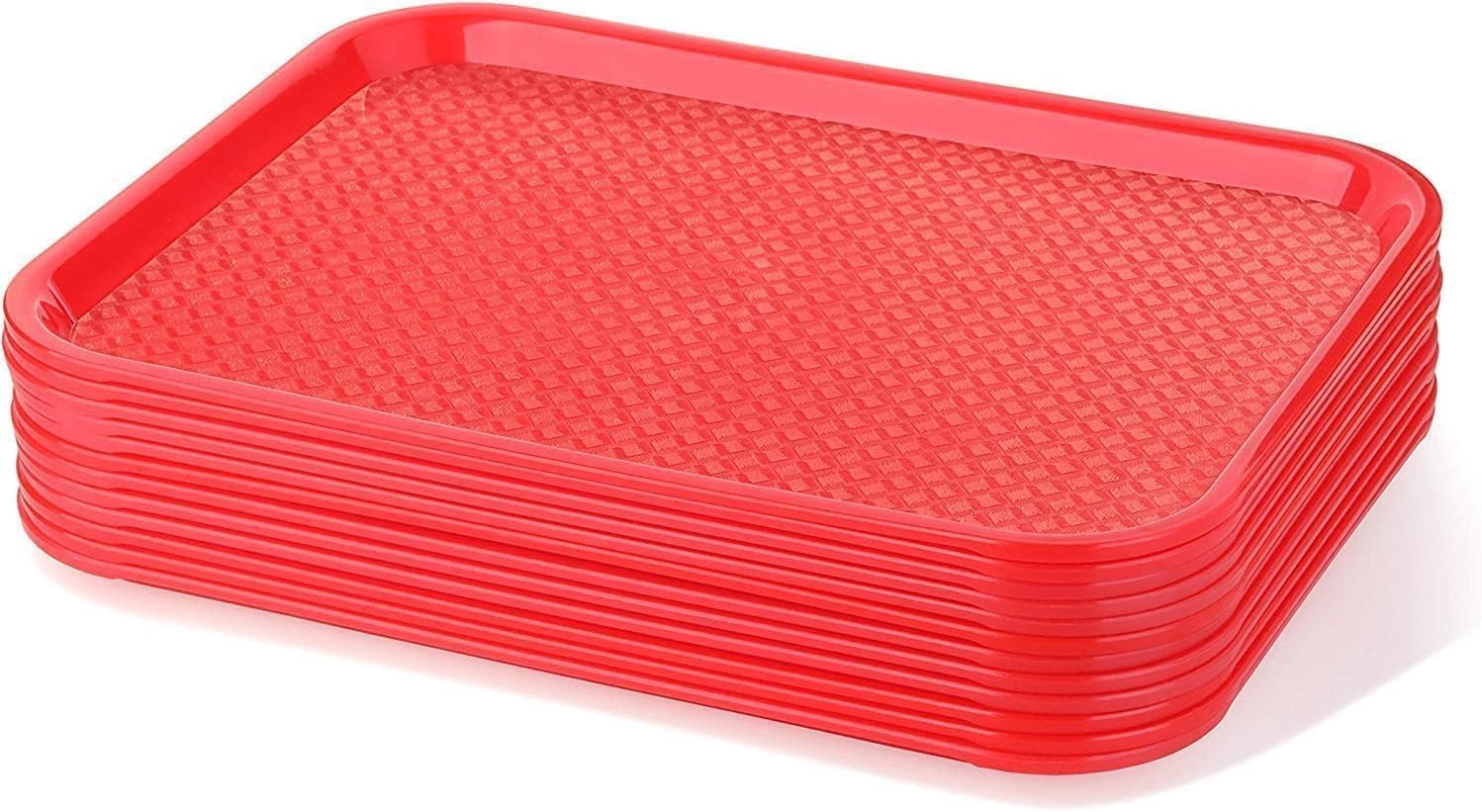Amazon.com: Soro Essentials- 14" x 10" Fast Food Tray Plastic Red Color ...