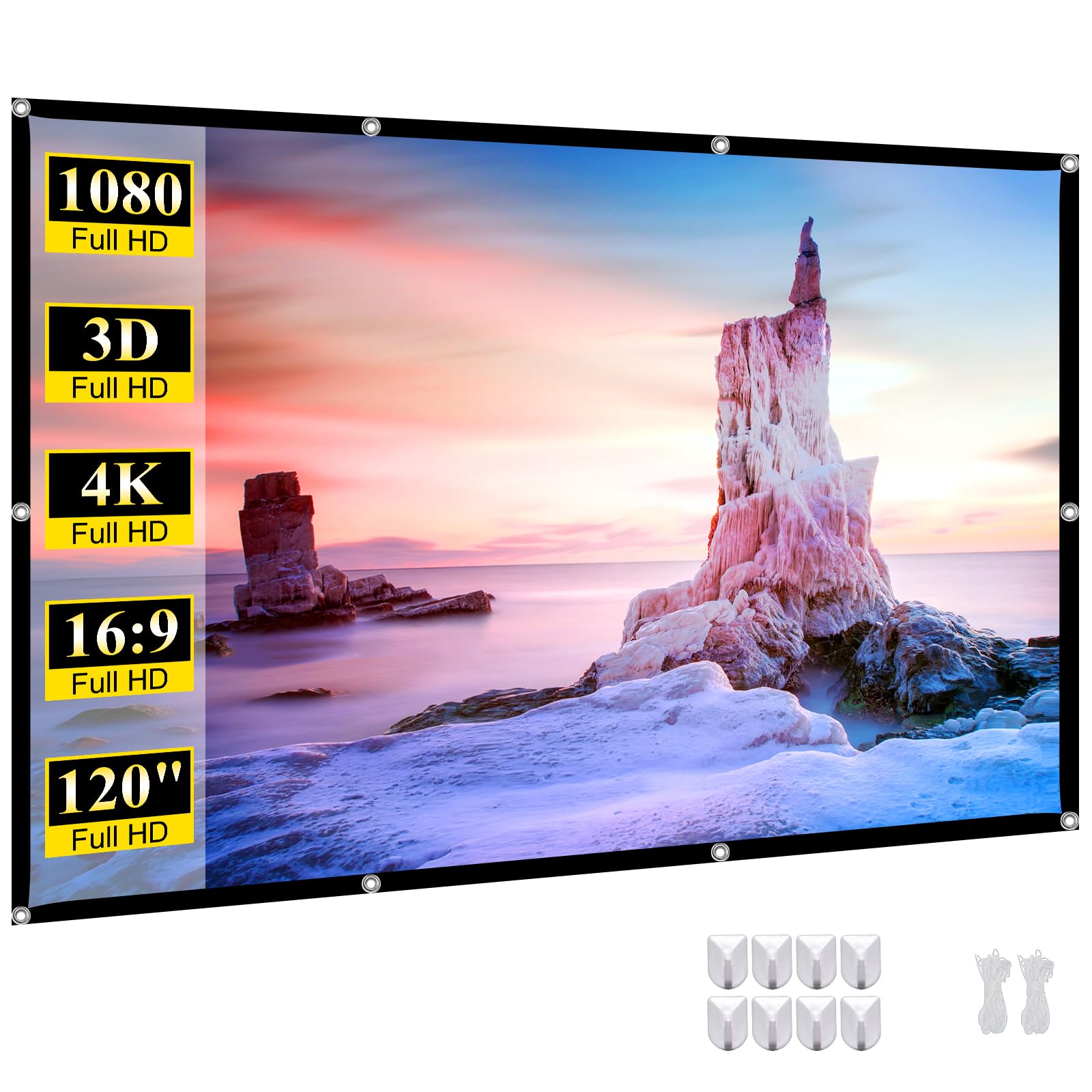 Amazon.com: Portable Projector Screen 120 inch Movie: Outdoor ...