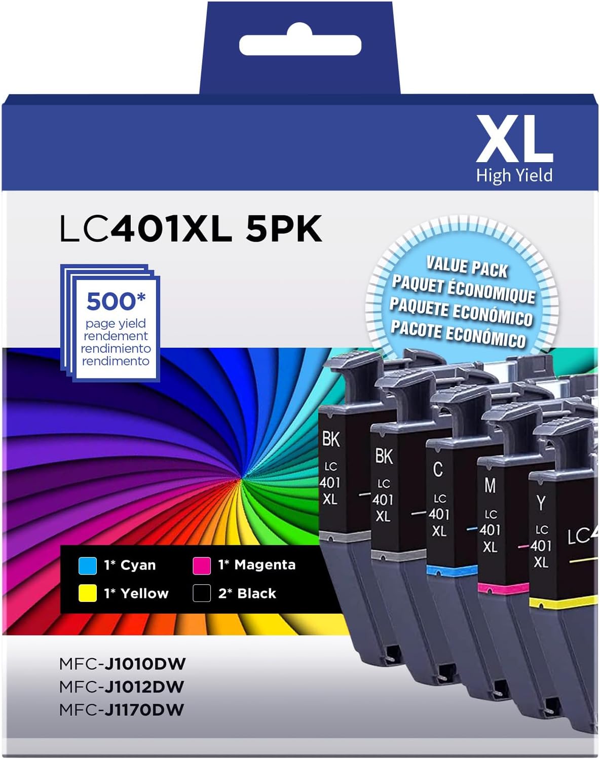 LC401xl Ink Cartridges Combo 5 Pack Comfortable for Brother LC401XL ...