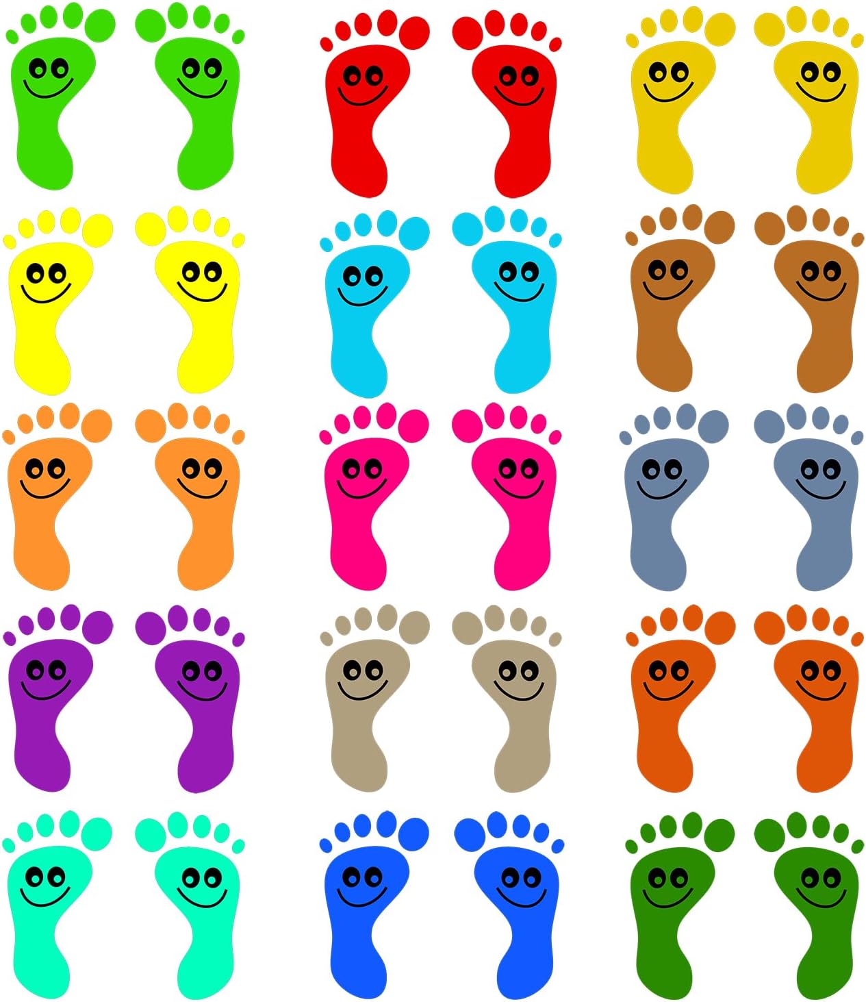 Amazon.com: DEIKOKA Colorful Footprint Wall Decals Footprints Floor ...