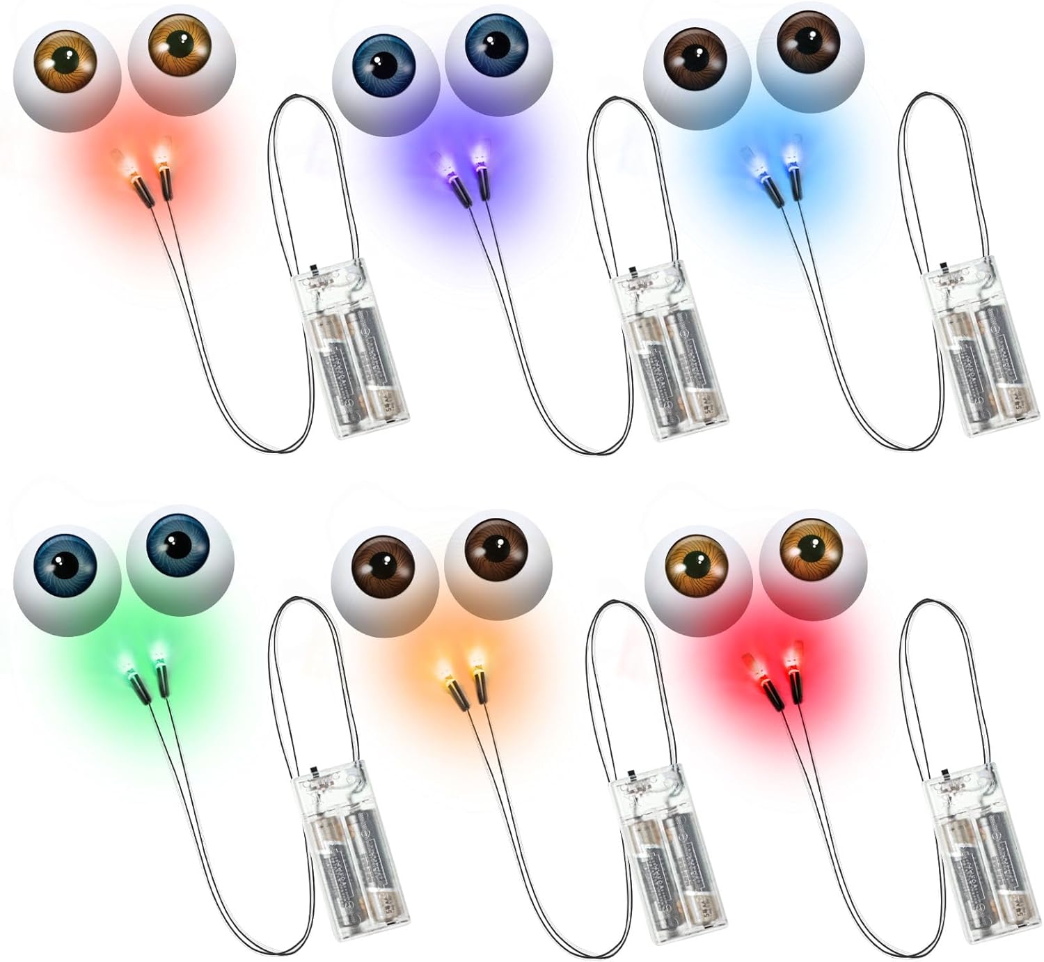 Amazon.com: Hiboom 6 Pieces Halloween Eyeballs Plastic Realistic ...