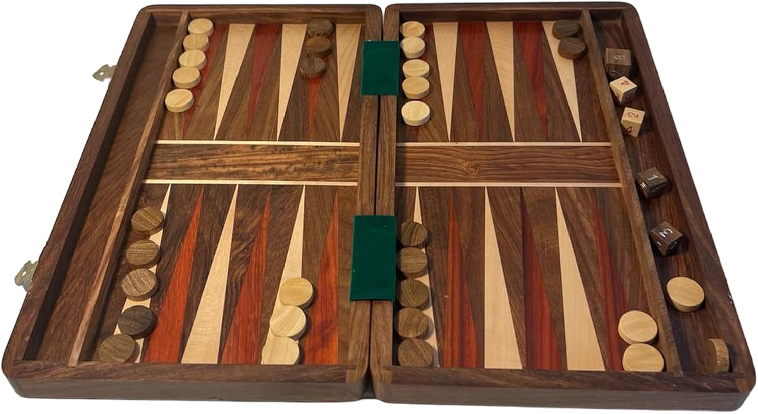 Large WOODEN INLAID BACKGAMMON SET 41cm x 36cm | Classic Strategy Board ...