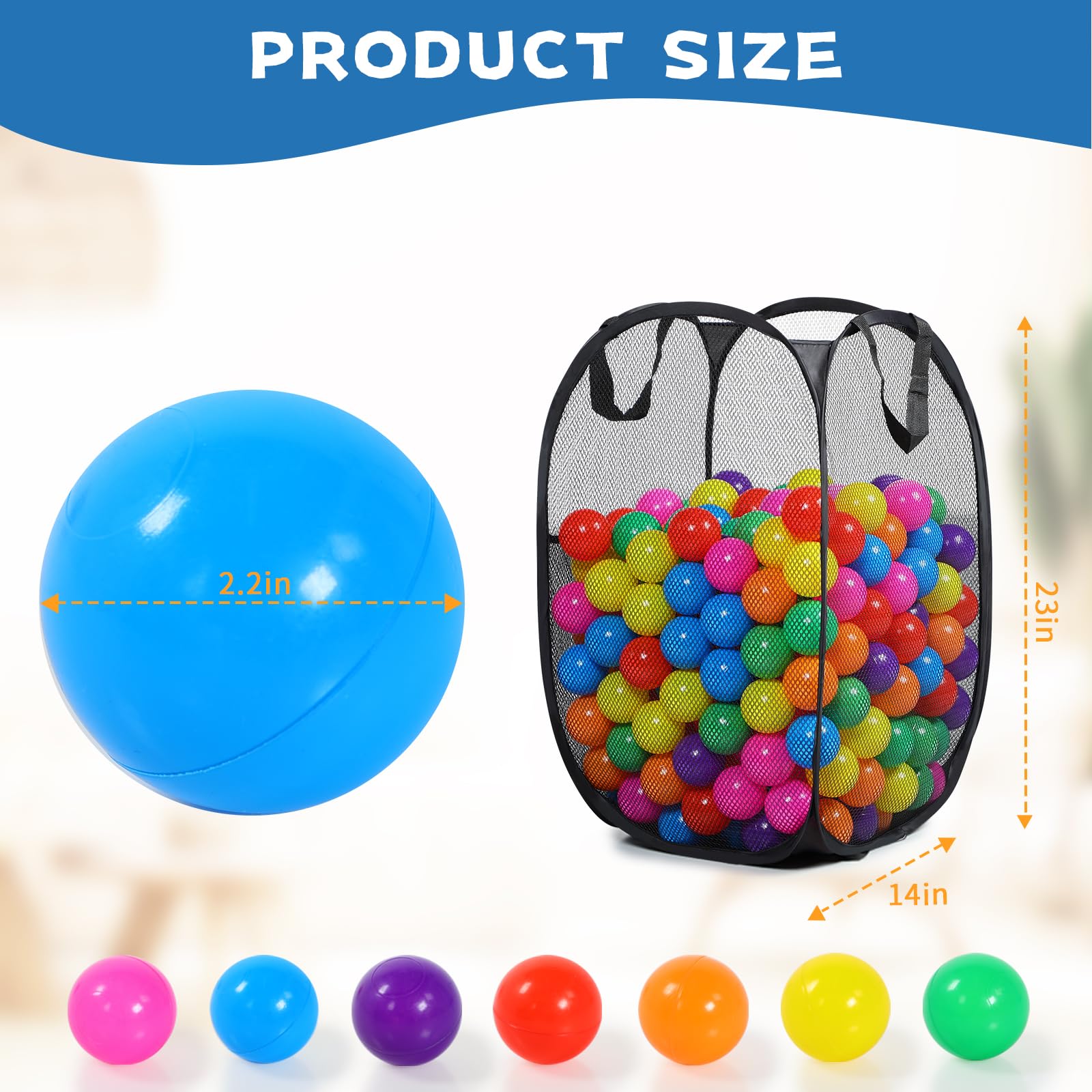 GeerWest Ball Pit Balls for Toddlers - Plastic Balls for Kids Ball Pit ...