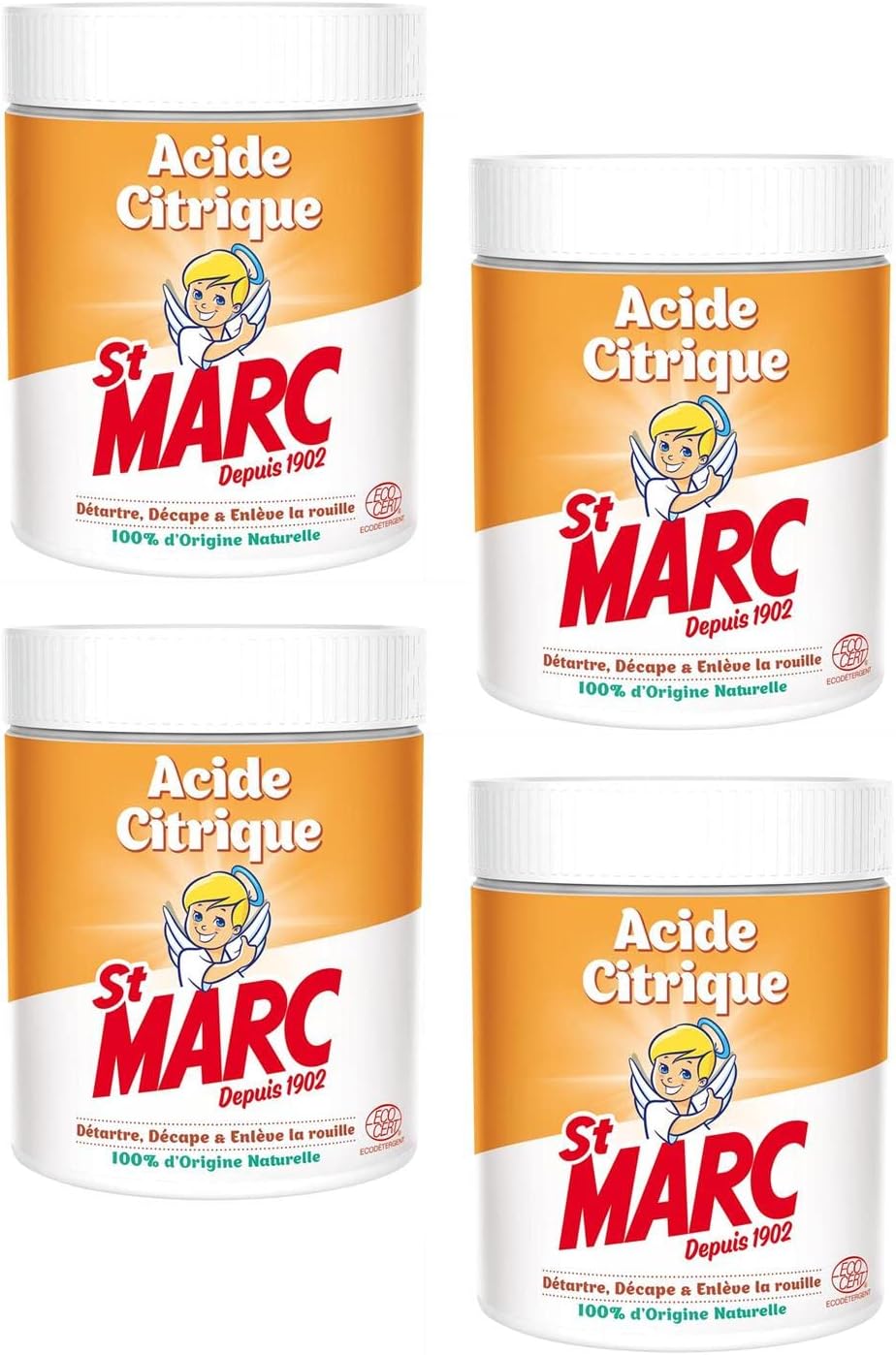ST MARC Lot de 4 Acides Citrique Nettoyant Multi-Usage 100% d'Origine ...