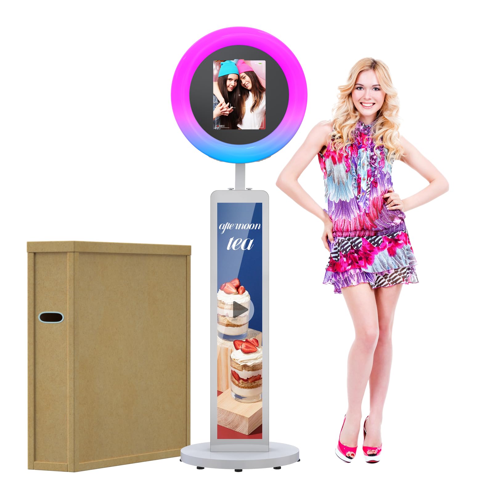HITUGU Portable Photo Booth for iPad 10.2in 10.9in 11in 12.9in,with 29 ...