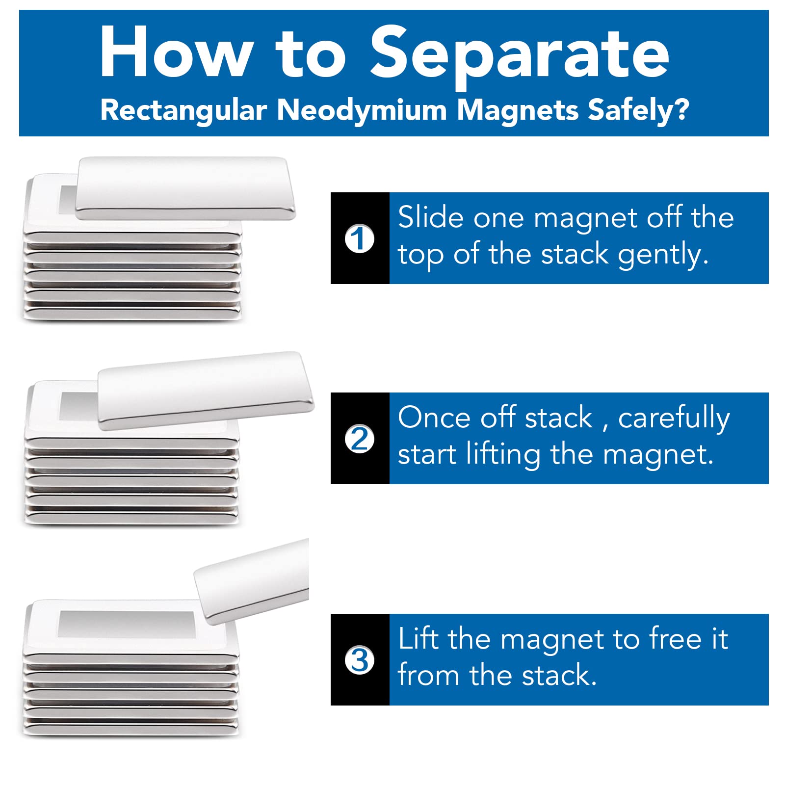 Snapklik.com : Strong Neodymium Magnets Bars, 70 Pcs Small Rare Earth ...