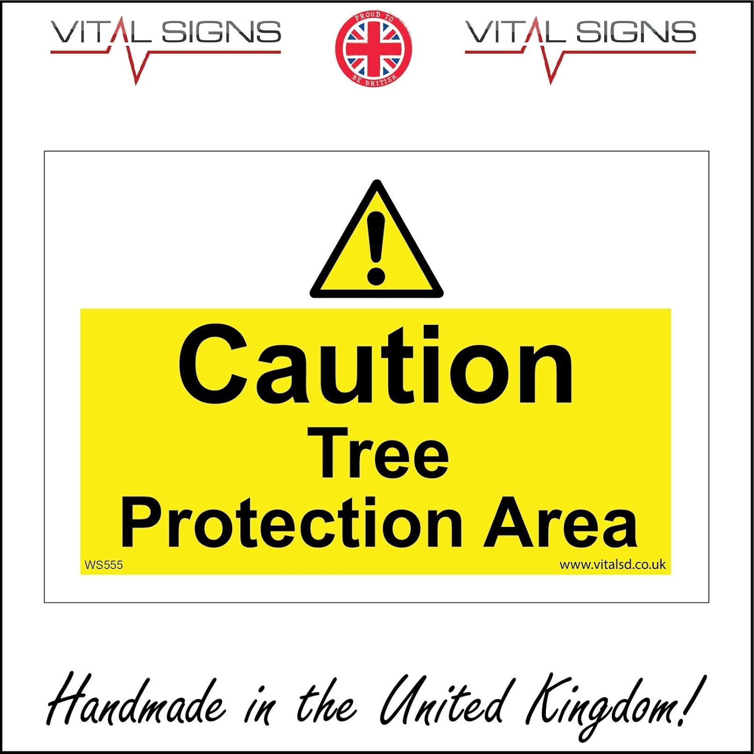 WS555 Warning Sign Caution Tree Protection Area Signs 600mm x 450mm ...