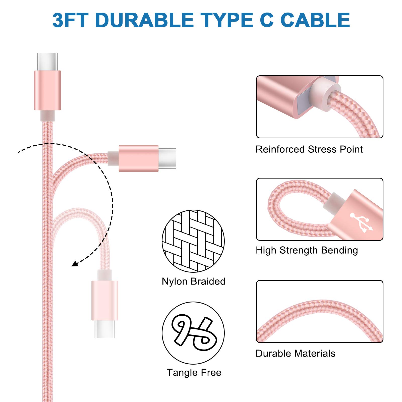 Snapklik.com : Cell Phone USB C Charger Cord, Type C Charging Cable ...