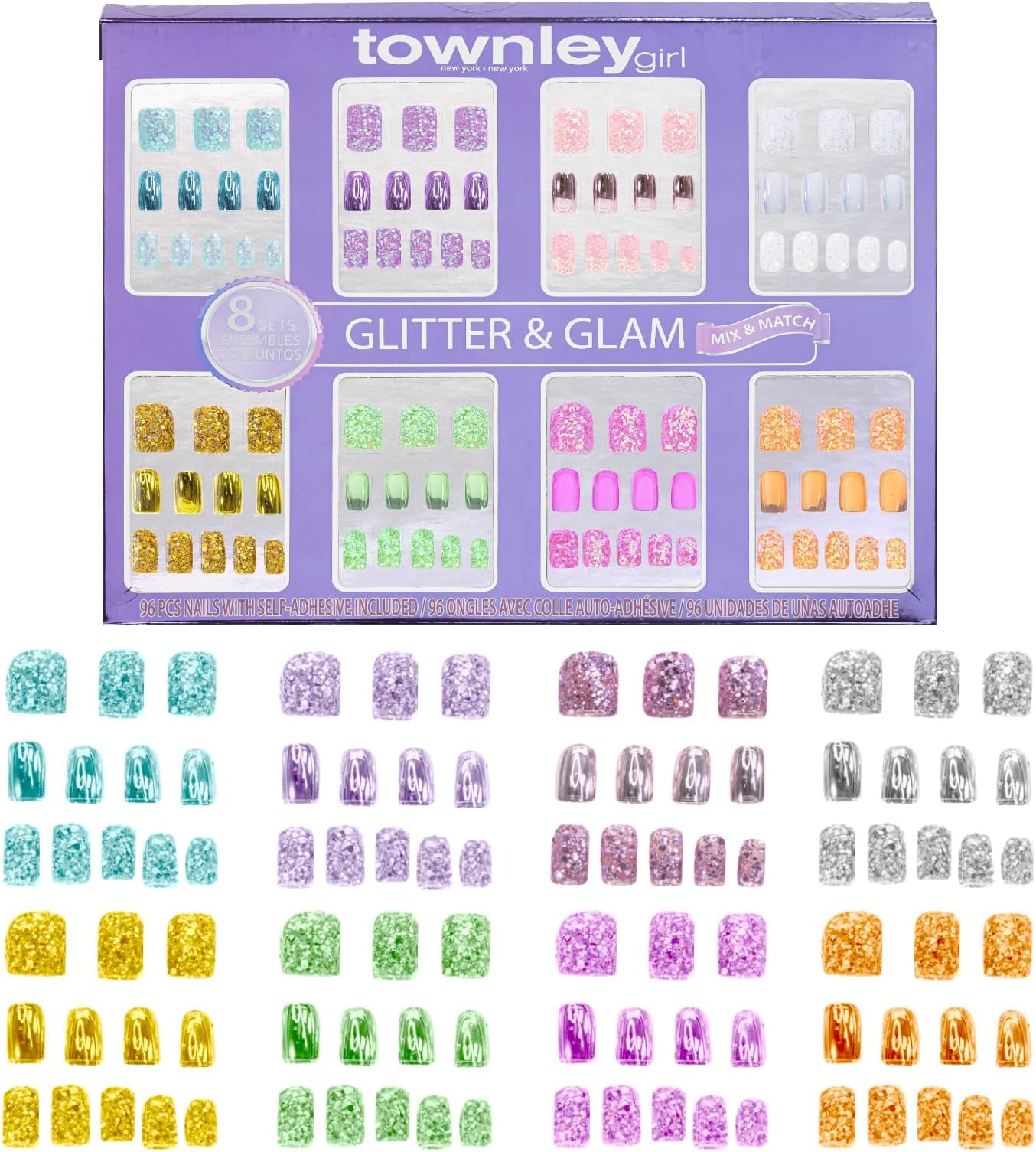 Amazon.com: 144 Pieces Fake Nails for Kids Girls Artificial Kids Press ...