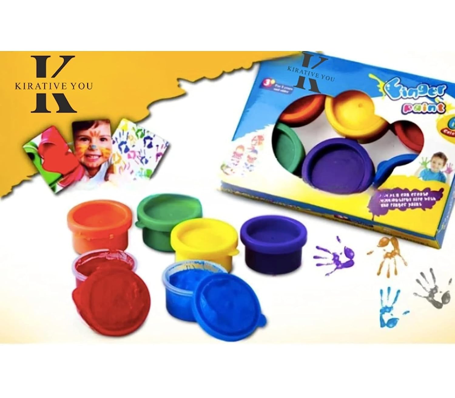KIRATIVEYOU Finger Painting Kit for Kids 2 Years Non Toxic, Plant Based ...