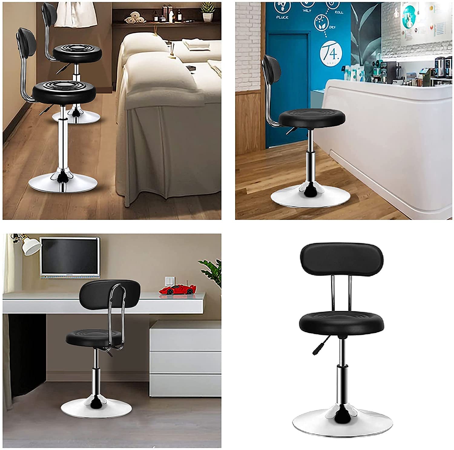 QiCheng&LYS Round Office Stool Chair Adjustable Height Sit Stand Stool 360 Stool,for Office Home ...