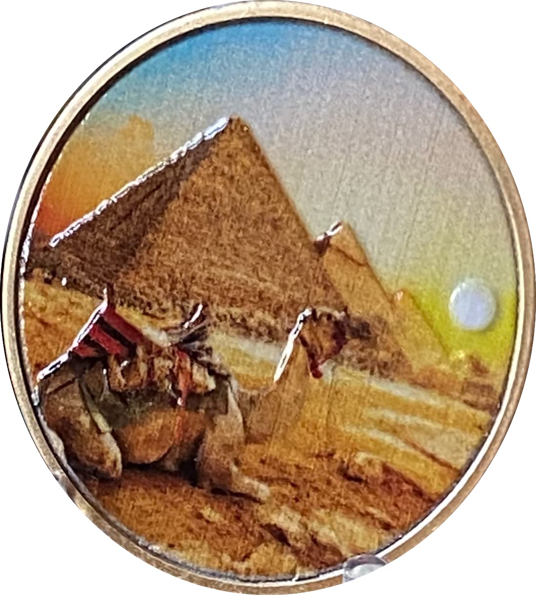Amazon.com: Camel Prayer AA Medallion Desert Pyramids Sunset Bronze ...