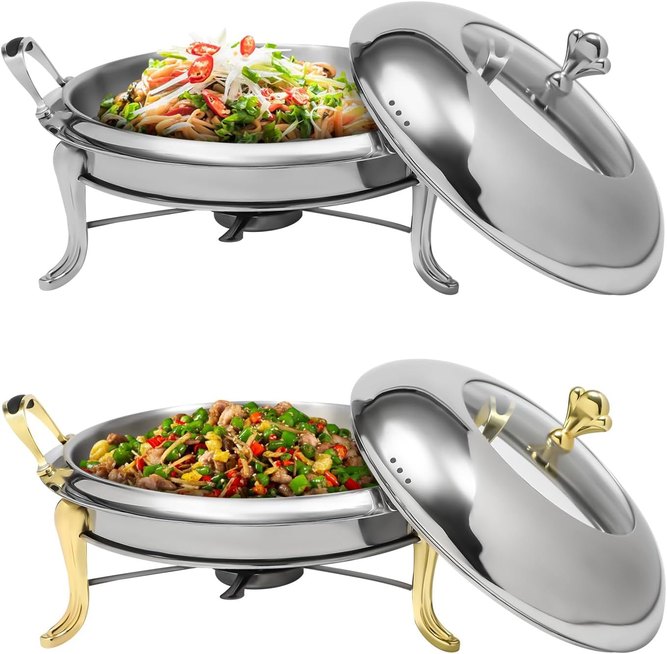 Amazon.com: Round Chafing Dish, Stainless Steel Chafing Dish, Buffet ...